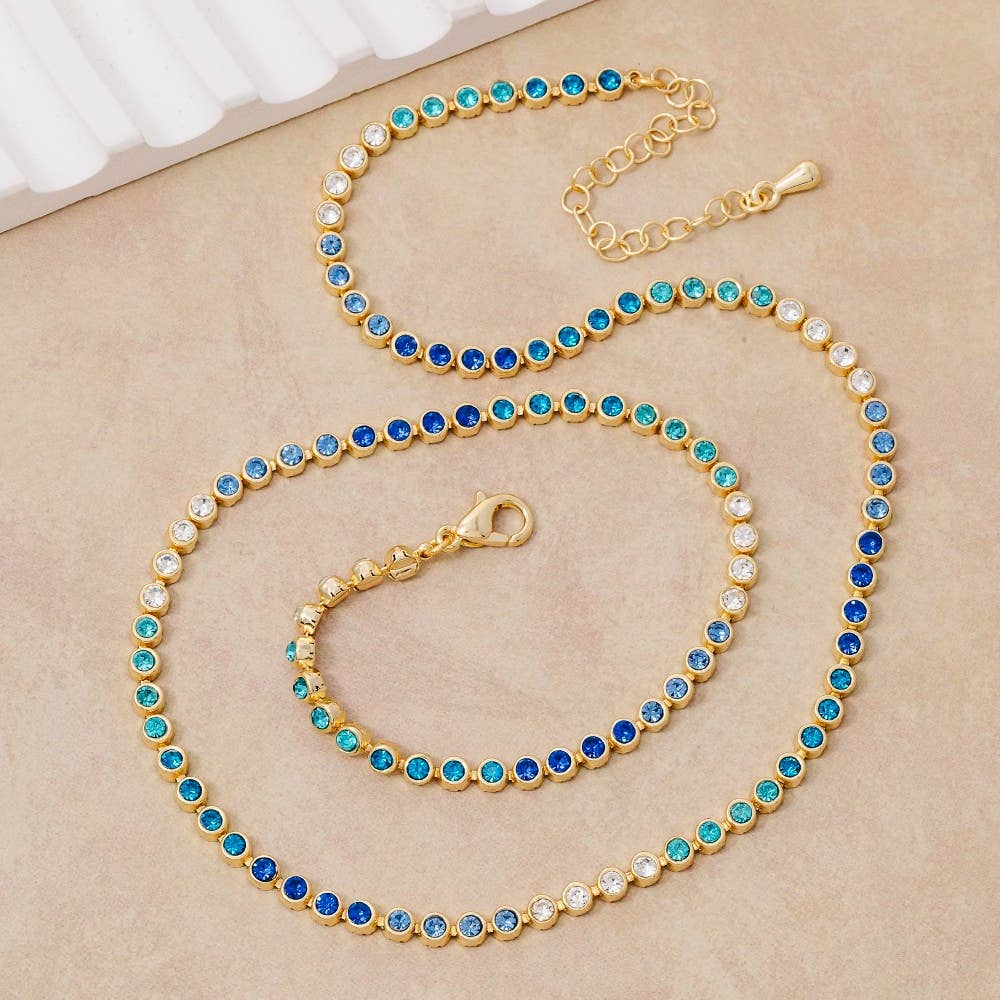 Gold Dipped Gradient Cz Tennis Chain Necklace – Stella Marie Studio
